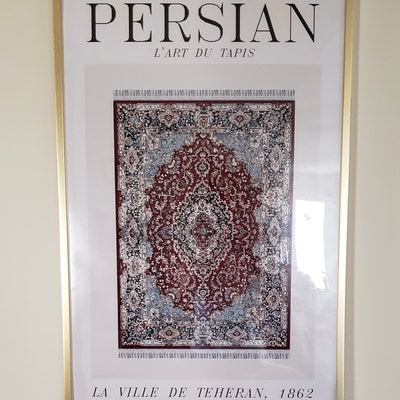 Persian Rug Simple / Art Print , Red , Beige , Ethnic Pattern ...