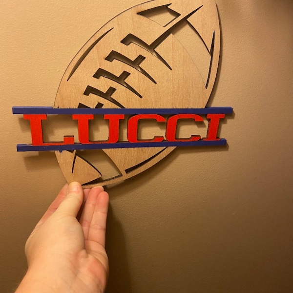 Football Name Sign, Nursery Decor, Personalized Wood Sign, Personalized ...