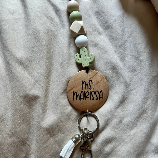 Boho Rainbow Daisy Beaded Teacher Lanyard, ID Badge Holder, Lanyard for ...