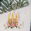 LDS Gold Temple Pink Floral Sticker | Waterproof + Weatherproof Sticker ...