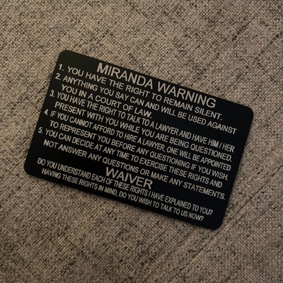 Metal Miranda Card With Torn American Flag on the Back. - Etsy