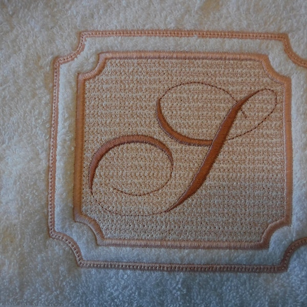 Double Square Embossed Embroidery Monogram Frame - Instant Download - Etsy