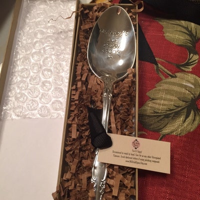Grandpa's Ice Cream Spoon Stamped Spoon, Gift for Dad, Gift for Father ...