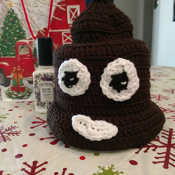 Crocheted Poop Emoji Toilet Paper Roll Cover - Adorable Handmade Animal ...
