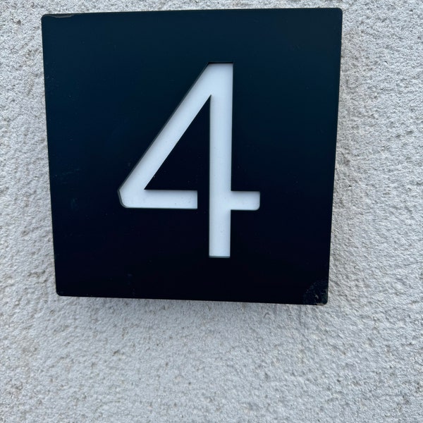 Laser Cut House Signs Numbers Matt Black Acrylic Plaque With Gloss ...