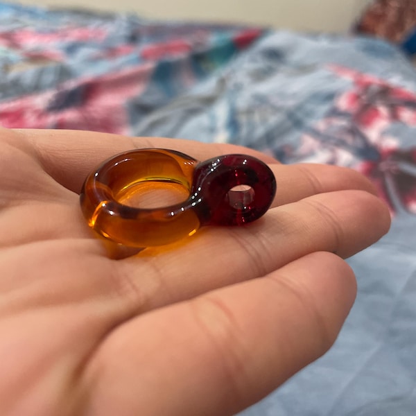 Handmade Glass Claw Pendant Flamework Necklace in Swirls of Pink ...