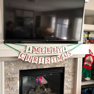 Merry Christmas Banner / Rustic Christmas Banner / Farmhouse Christmas ...