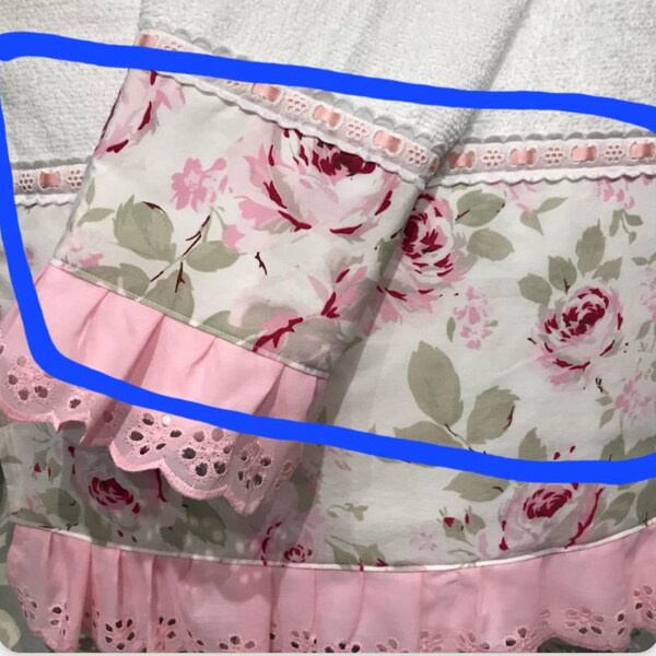 Cottage CHIC White Decorative Custom GUEST HAND Towel Pink Rose Wide ...