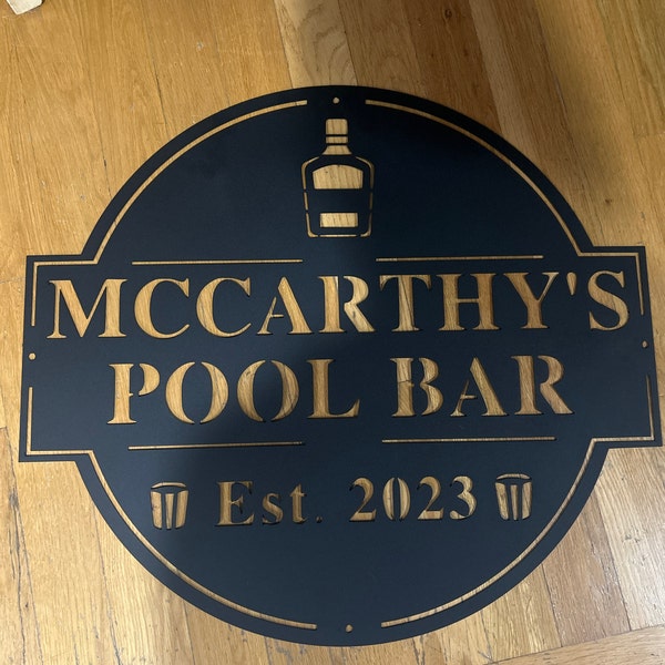 Personalized Bar Metal Sign for Home Bar, Custom Metal Bar Sign, Patio ...