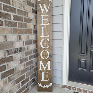 6 Foot Tall WELCOME SIGN, Welcome Sign for Front Door, Vertical Wood ...