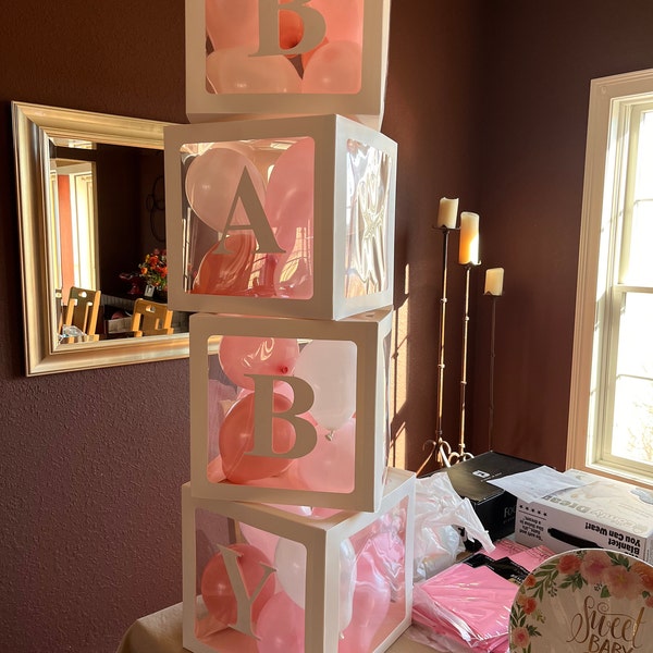 Baby Block Balloon Box With Balloons, Customize Colors of Balloons ...