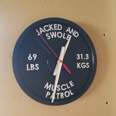 Weight Plate Custom Text Clock Customizable 3D Printed Gift for Workout ...