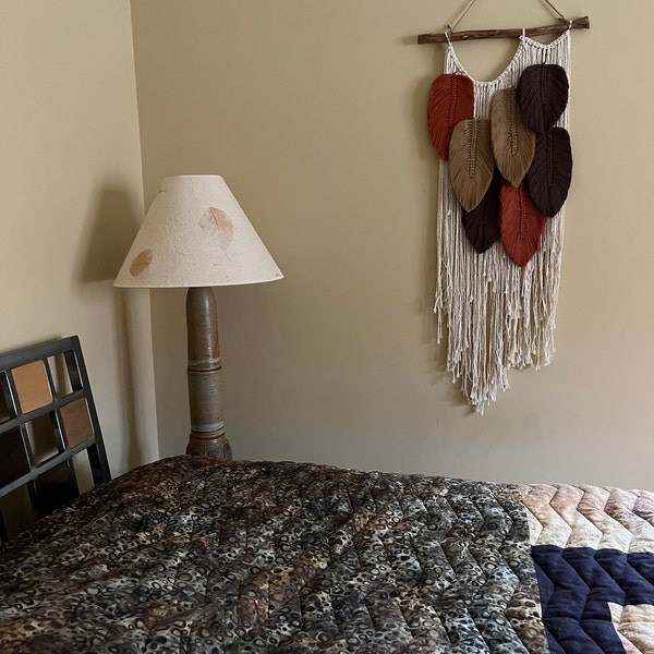 Earth Tone Macrame Leaf Wall Hanging, Macrame Wall Hanging, Boho Wall ...