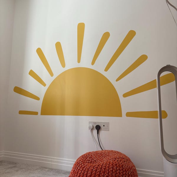 Half Sun Wall Decal: Removable Sunburst Sticker, Nursery Decor - Etsy