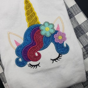 Unicorn With Flowers Unicorn Machine Embroidery Design AN0100 - Etsy