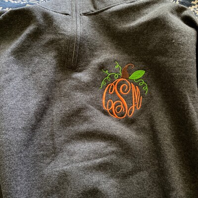 Fall Sweatshirt, Embroidered Shirt, Quarter Zip Sweatshirt, Monogrammed ...