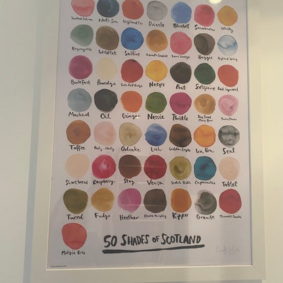 50 Shades of Scotland, Quirky Scottish Colour Chart Poster. Fun Memento ...