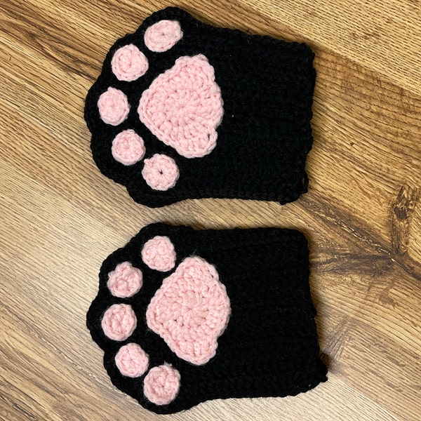 PDF Crochet Cat Paw Fingerless Gloves, Beginner-friendly Crochet ...