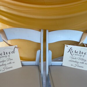 Wedding Memorial Chair Sign Personalized Memorial Sign Reserved in ...