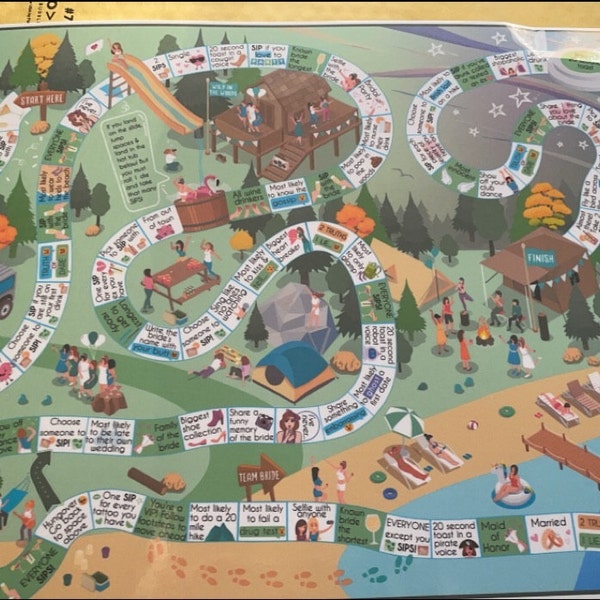 Camp Bachelorette Party Board Games, Hiking Mountain Camping Cabin Bach ...