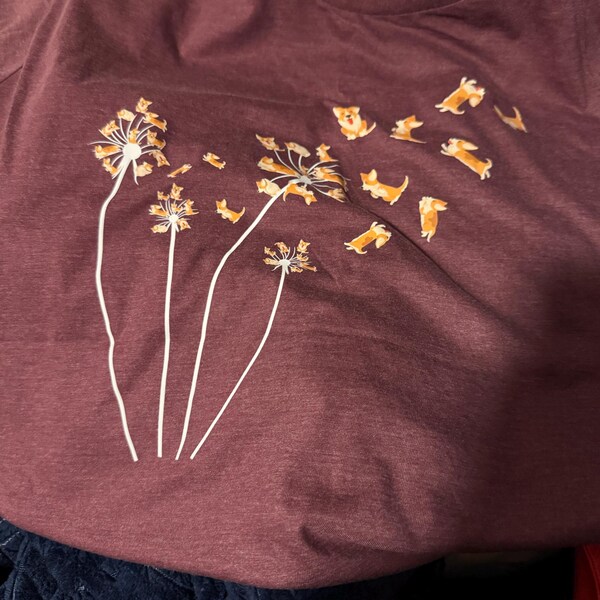 Dandelion Corgi Flower T-shirt, Cute Dog Lovers Gift Shirt, Gift for ...