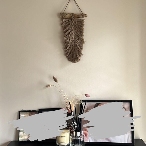 7 Panel Boho Textured Ombre Macrame Hanging on Driftwood Neutrals or ...