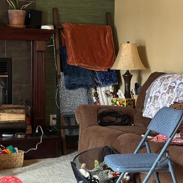 Extra Wide Blanket Ladder, Very Large Farmhouse Quilt Rack Display ...