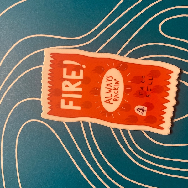 Taco Bell Fire Sauce Packet Sticker | Laptop Sticker | Notebook Sticker ...