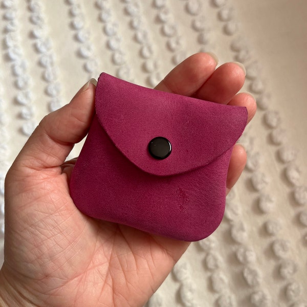 Light Pink Coin Purse, Leather Purse, Small Coin Purse, Tiny Coin Purse ...