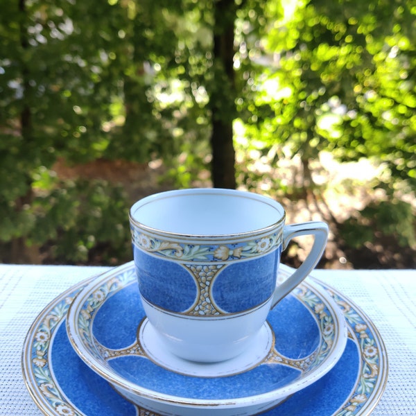 Antique Blue and White Delph Pattern Trio Rare - Etsy UK