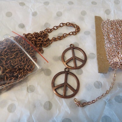 15ft Red Copper Finished Over Iron Large Cable Chain 6.5x4mm Open Links ...