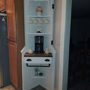 Corner Coffee Station-coffee Bar From a Recycled Door W/k Cup Racks ...