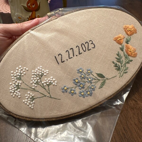 Custom Wedding Embroidery Hoop, Anniversary Gift, Oval Embroidery Hoop ...