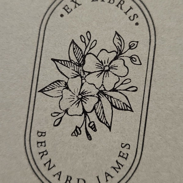 Vintage Floral Library Stamp or Book Stamp, From the Library of ...