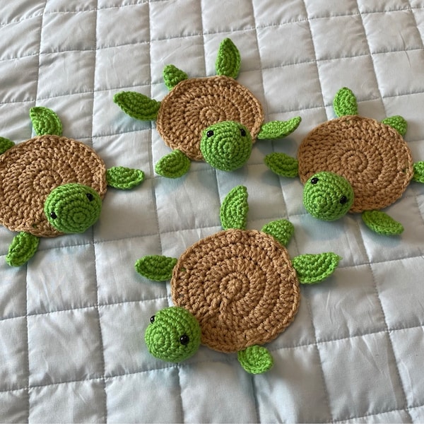 Crochet Turtle Coaster PDF PATTERN - Etsy