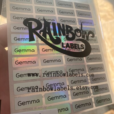 SILVER Hologram/silver/glitter Name Labels,custom Name Stickers ...