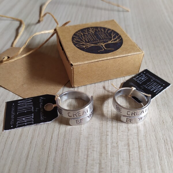 Personalized Rings Stackable Name Rings Name Rings Birth Date Rings ...