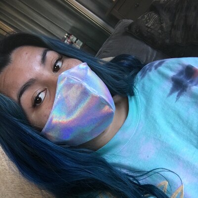 Iridescent 2 Pack Face Mask Fitted 3 Layer Iridescent Mask Handmade ...