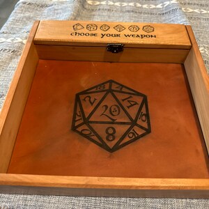 Custom Wooden DND Dice Box Tray RPG Dice Rolling Mat Tabletop - Etsy