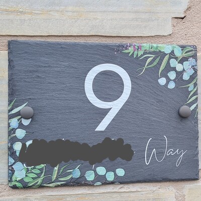 Rustic Slate House Sign Door Number Plaque - Etsy