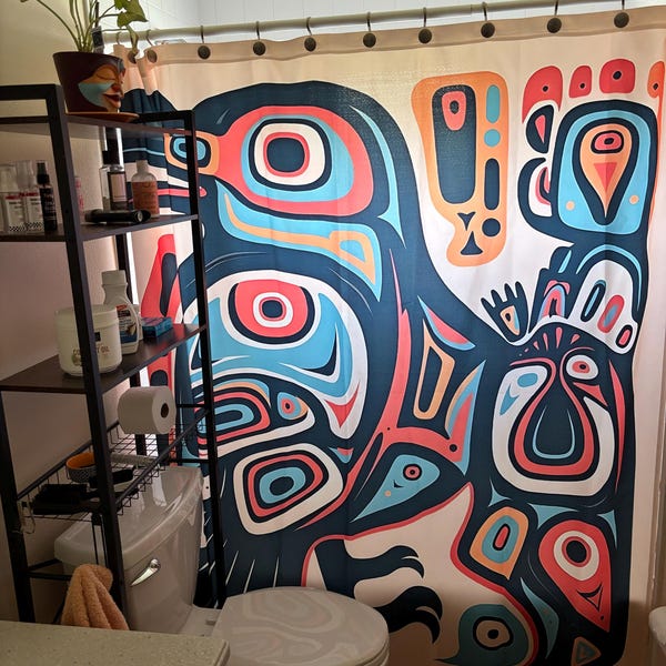 First Nations Owl Abstract Pacific Northwest Snowy Owl Mid-century Oil ...