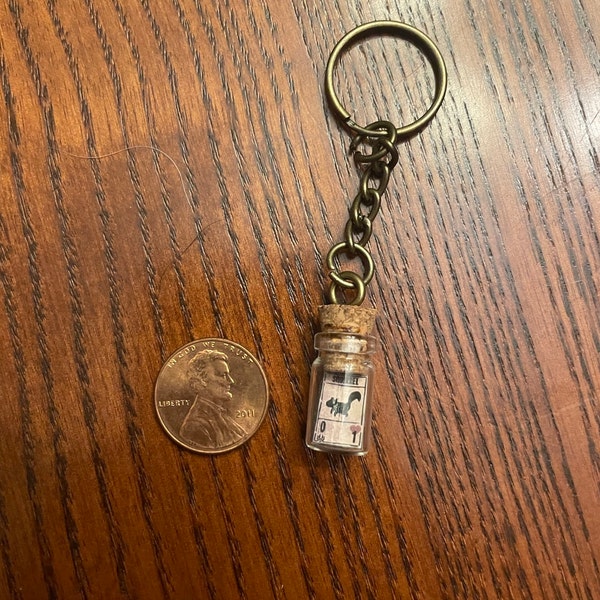 INSCRYPTION Keychain Card in a Bottle Squirrel Black Goat Boulder ...