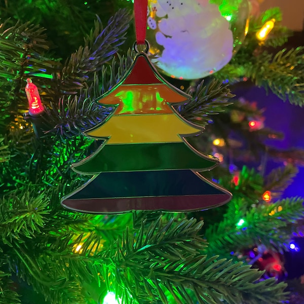 Gay Pride Flag Tree Shaped Christmas Ornament - Etsy