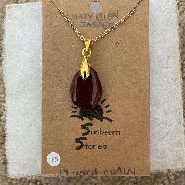 Natural Rock Jewelry Set With Golden Brown Tumbled Stone and Agate Bead ...