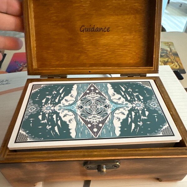 Personalized Wooden Keepsake Box Tarot Card Box Moon Goddess Tarot Card ...