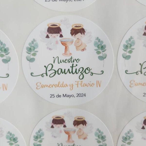 Baptism Stickers in English or Spanish - Digital File - Girl Angel or ...