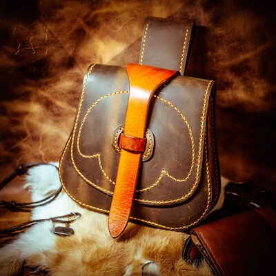 Medieval Crossbody Bag Leather Pattern PDF Belt Bag Digital Template - Etsy