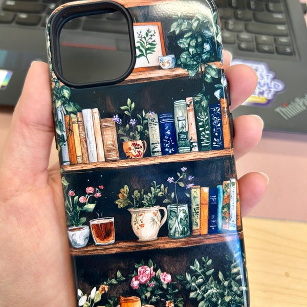 Floral Bookcase Art Cover Case for Iphone, Google Pixel, Samsung ...