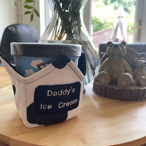 ICE CREAM COZY, Ice Cream Tub Holder, Personalised Ice Cream Cover, Ice ...