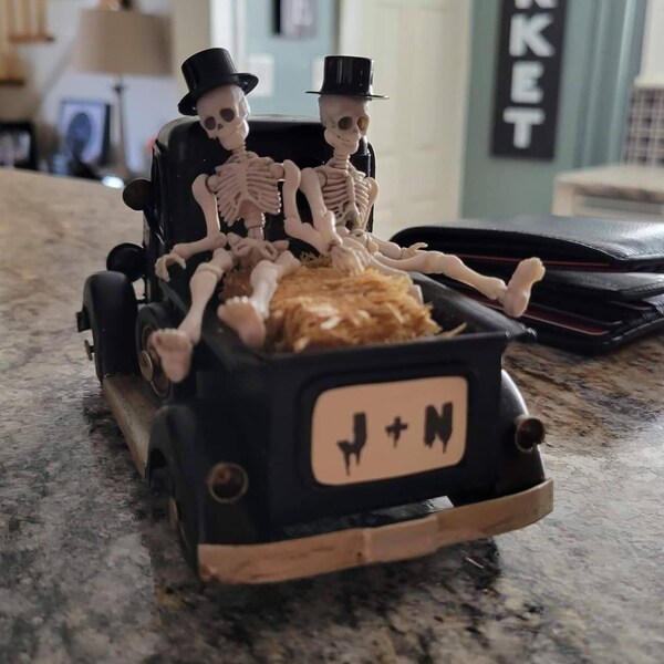 Skeleton Wedding Cake Topper Halloween Wedding Decor Bride & Groom ...